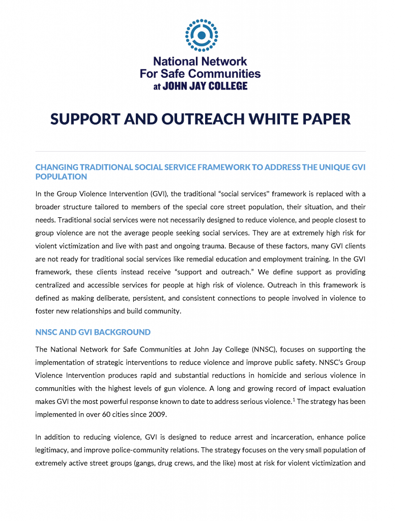 Support & Outreach White Paper - National Network for Safe Communities ...